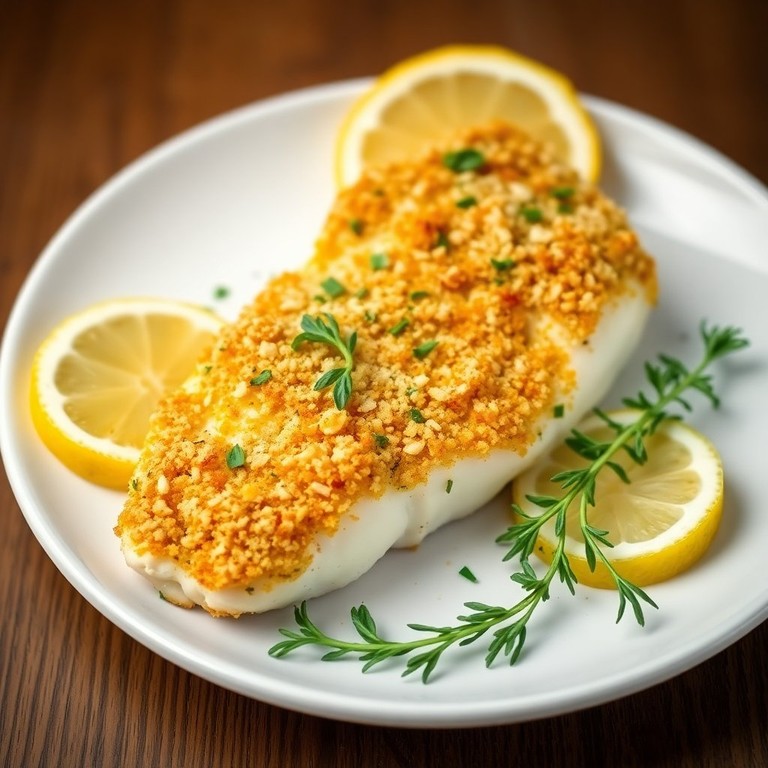 Crispy Lemon Herb Baked Fish with a Crunchy Topping - Mr. Cook