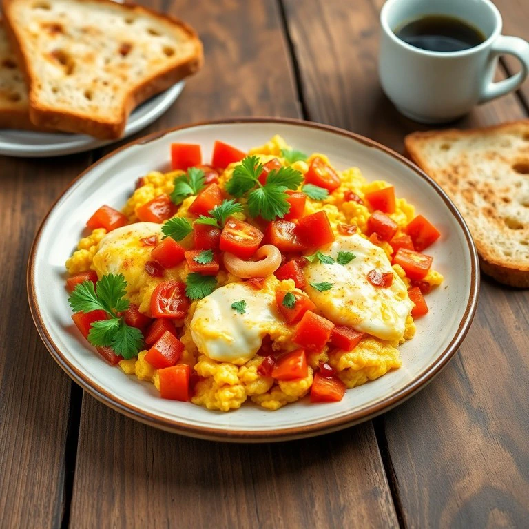 Spicy Tomato and Onion Egg Scramble - Mr. Cook