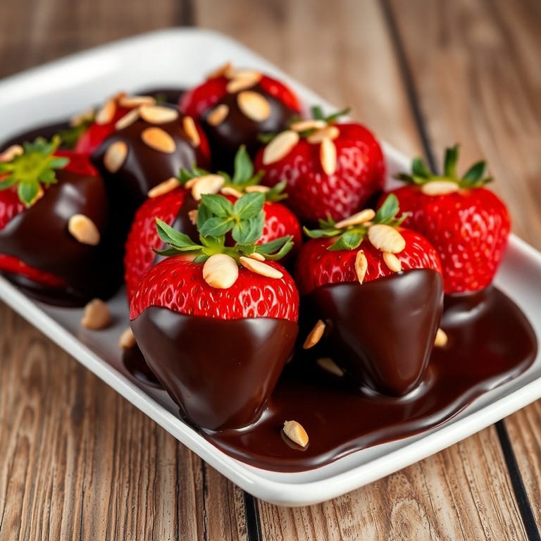 Fresas con Chocolate Oscuro y Almendras Tostadas - Mr. Cook