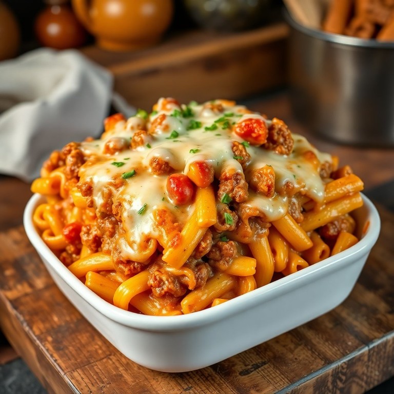 Cazuela de Fideos con Carne Picada y Salsa Cremosa - Mr. Cook