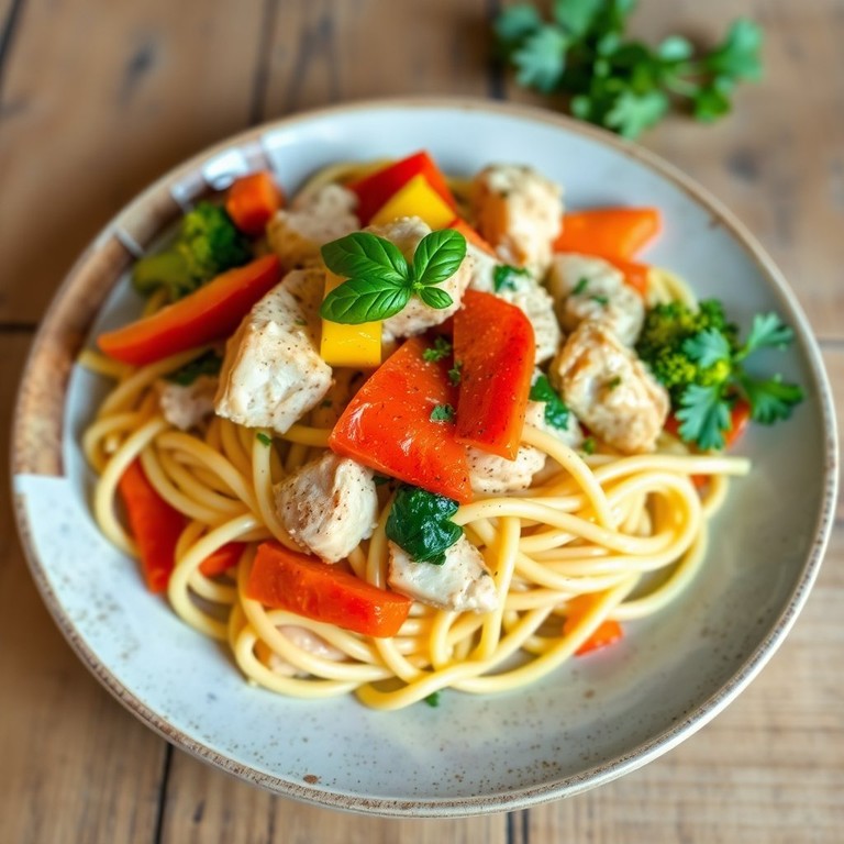 Pasta Primavera con Pollo y Verduras - Mr. Cook