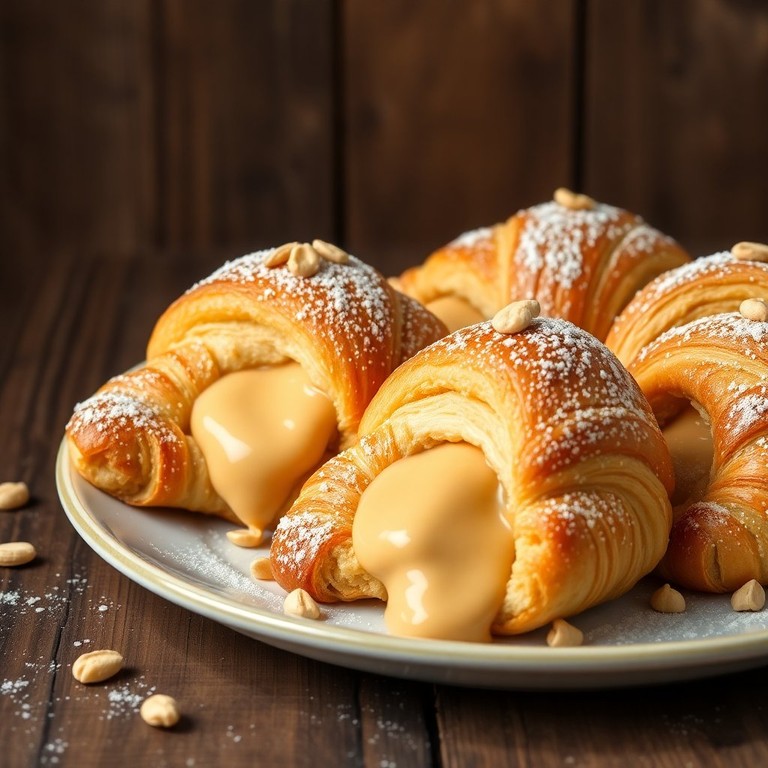 Flaky Butter Croissants with Peanut Cream Filling - Mr. Cook