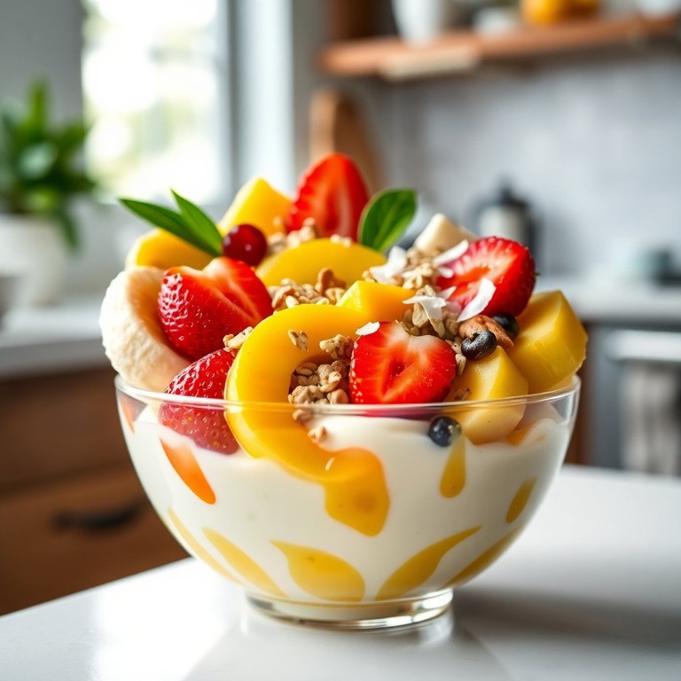 Tazón de Yogur Tropical con Frutas Frescas y Avena Crujiente - Mr. Cook