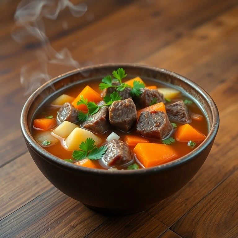 Sopa Caliente de Carne y Verduras con Toque Especial - Mr. Cook