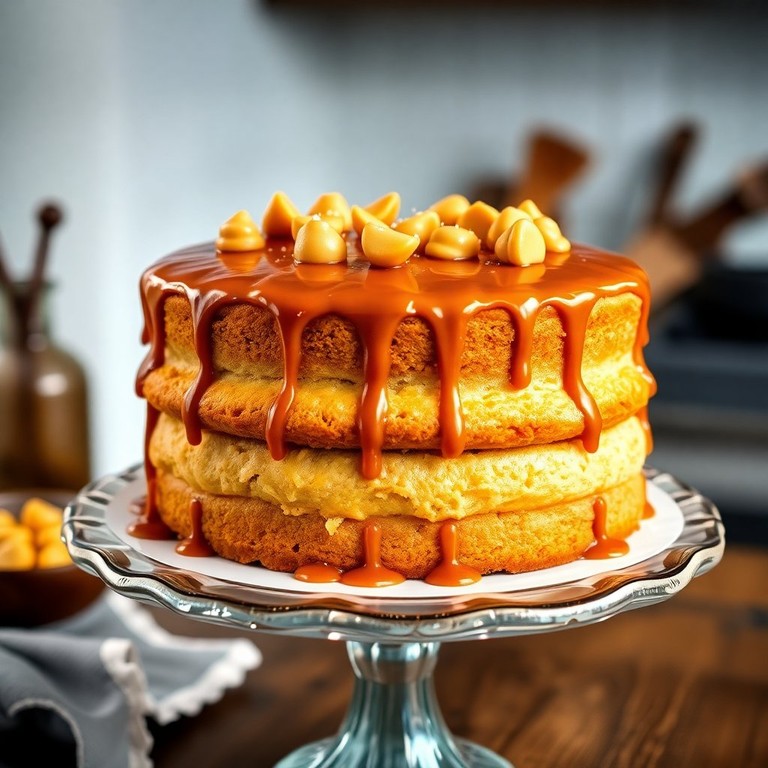 Heavenly Butterscotch Layer Cake with Caramel Drizzle - Mr. Cook