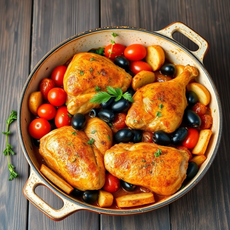 Mediterranean Chicken Bake with Olives and Tomatoes - Mr. Cook