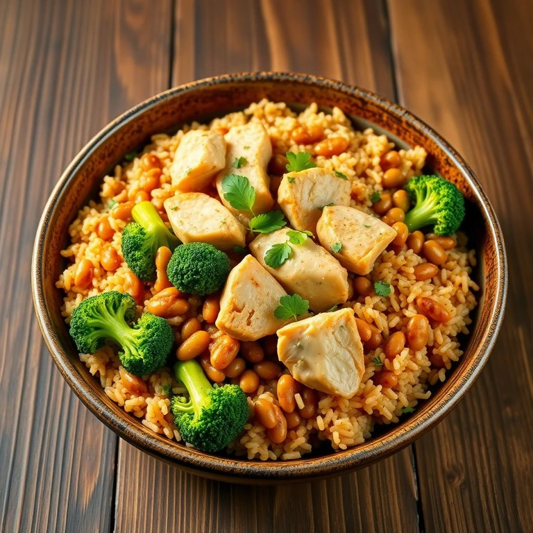 Arroz Integral con Pollo, Lentejas y Brócoli - Mr. Cook