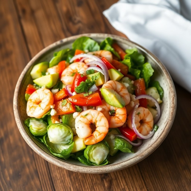 Salade de Choux de Bruxelles, Crevettes et Goberge - Mr. Cook