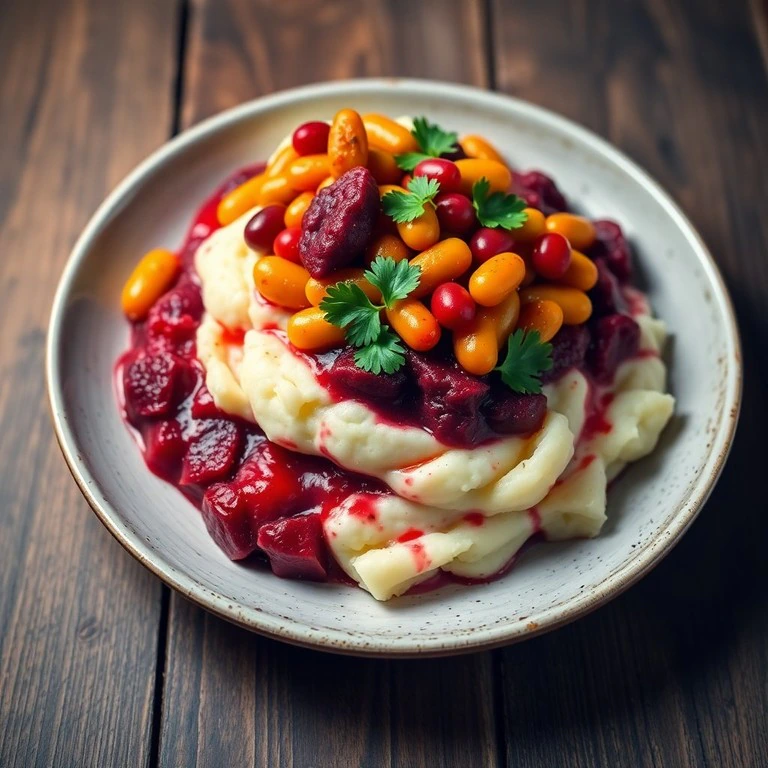Creamy Mashed Potato and Beetroot with Zesty Spiced Beans - Mr. Cook