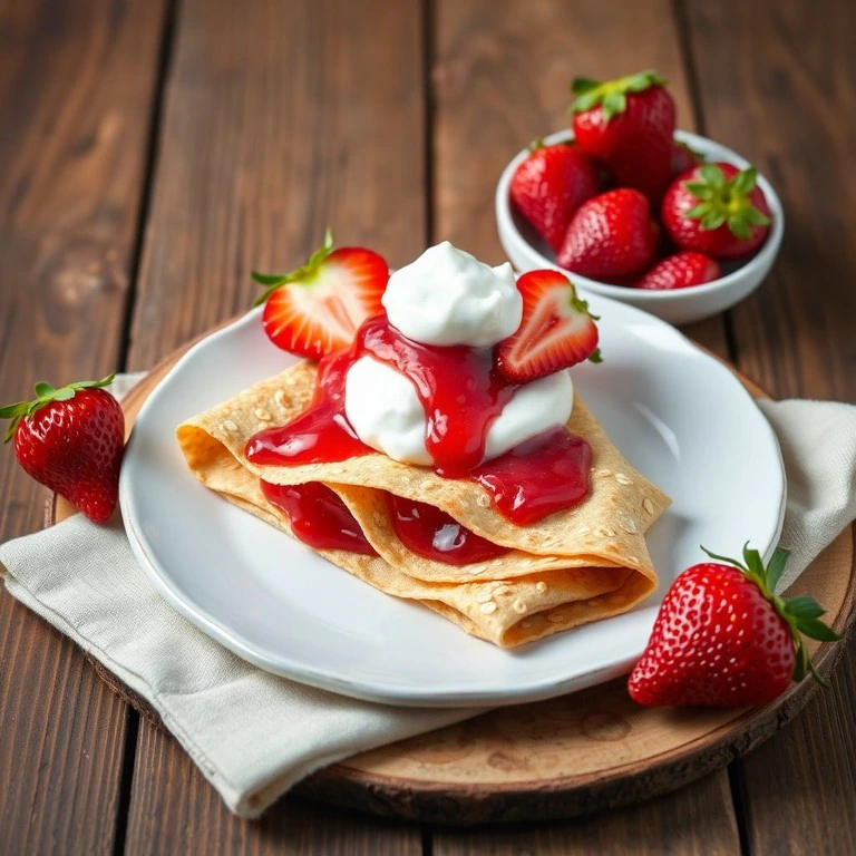 Crepas de Avena con Mermelada de Fresas y Yogurt Griego - Mr. Cook