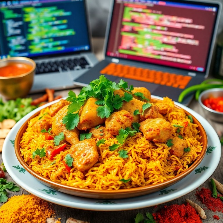 Quick and Easy Chicken Biryani with Python Code - Mr. Cook