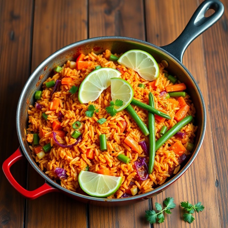 Colorful Tomato Rice Skillet with Fresh Vegetables - Mr. Cook