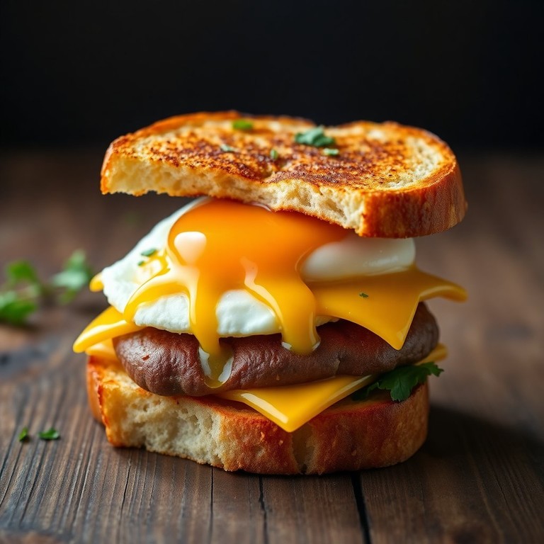 Gooey Cheddar & Egg Breakfast Sandwich - Mr. Cook