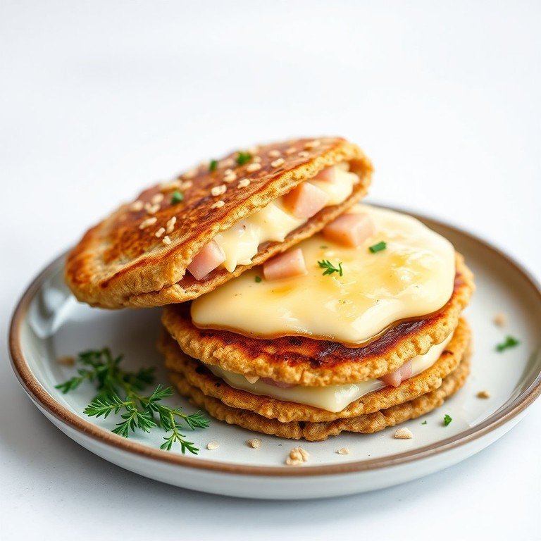 Panqueques de Avena con Relleno de Queso y Jamón - Mr. Cook