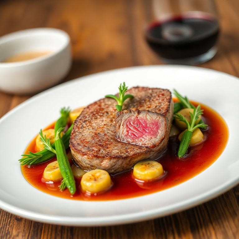 Filete Mignon con Reducción de Vino Tinto y Espárragos - Mr. Cook