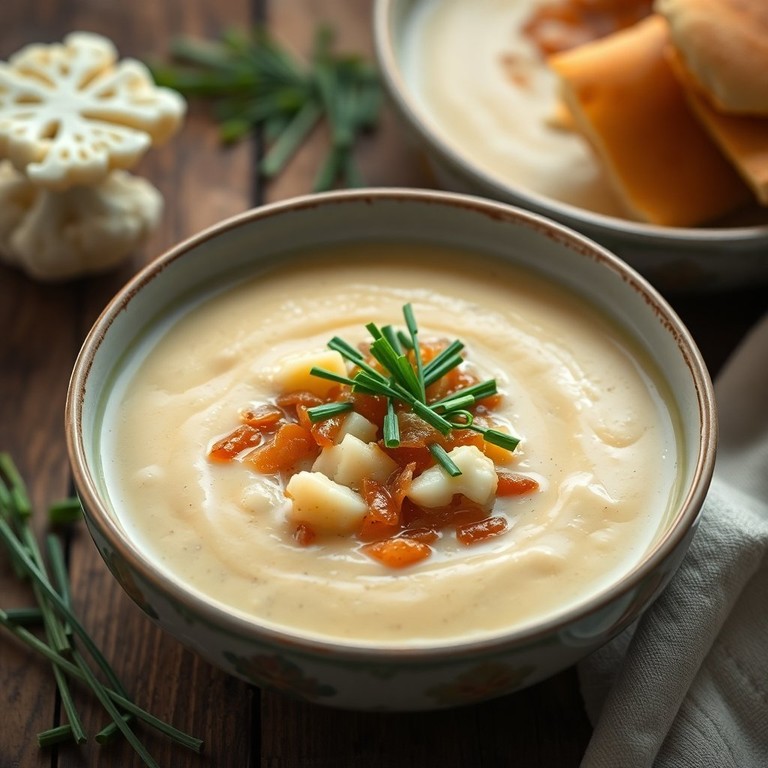 Creamy Cauliflower and Caramelized Onion Soup - Mr. Cook