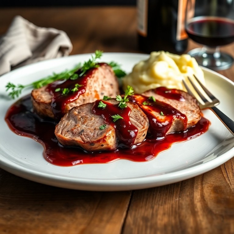 Solomillo de Cerdo al Vino Tinto con Salsa Cremosa - Mr. Cook