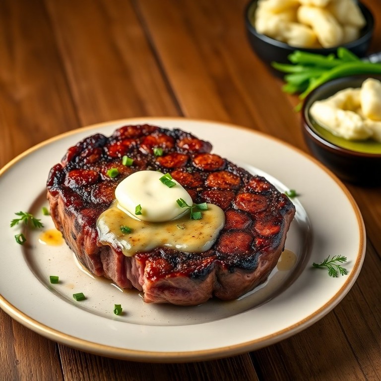 Sizzling Ribeye Steak with Herb Butter - Mr. Cook