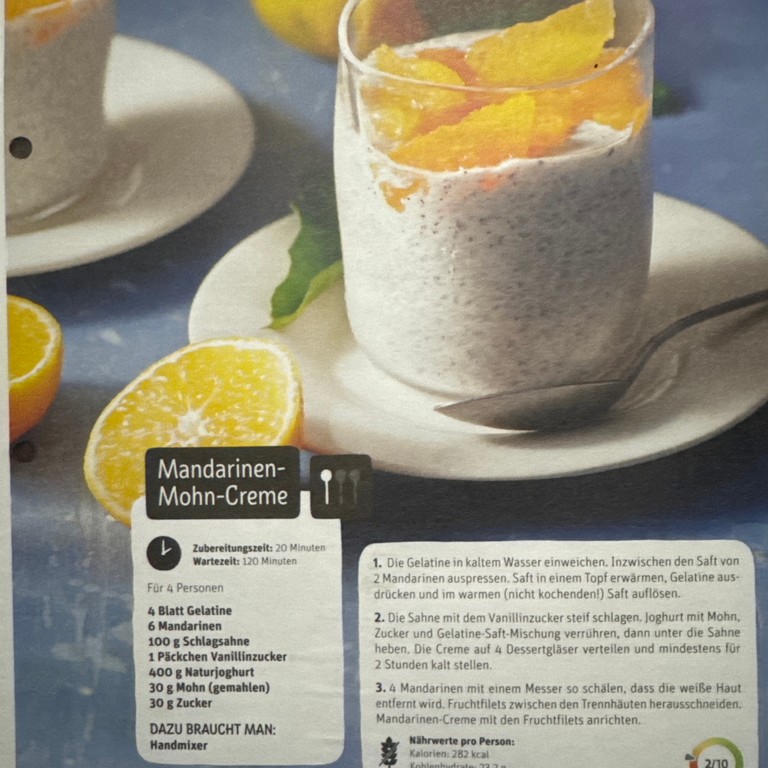 Mandarinen-Mohn-Creme - Mr. Cook
