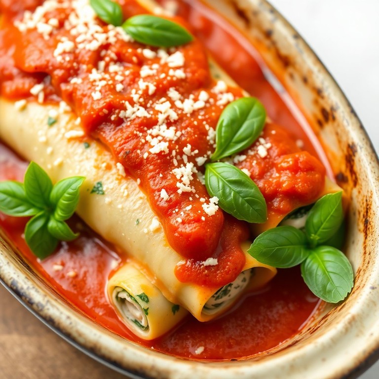 Canelones de Pollo y Espinacas con Salsa de Tomate - Mr. Cook