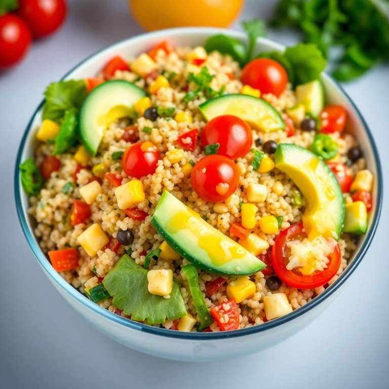 Ensalada Colorida de Quinoa con Verduras Frescas y Aderezo de Limón ...