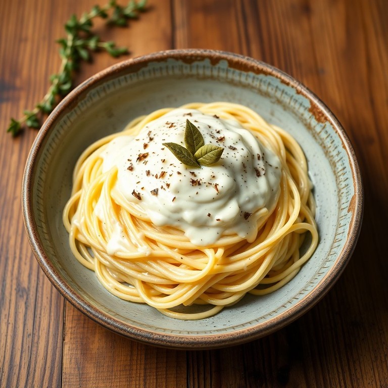 Spaghetti a la Crema de Queso con Toque de Orégano y Laurel - Mr. Cook