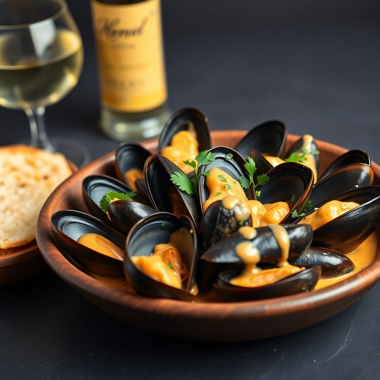 Fiery Garlic Cream Mussels - Mr. Cook