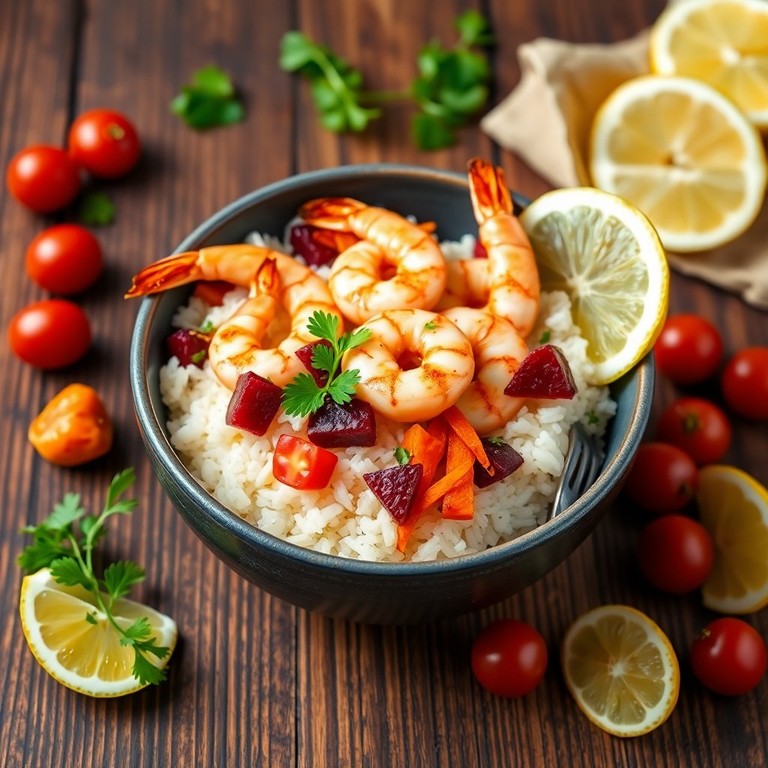 Beetroot and Shrimp Rice Bowl - Mr. Cook