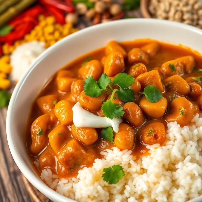 Hearty Ginger Garlic Soya Bean Curry over Rice - Mr. Cook