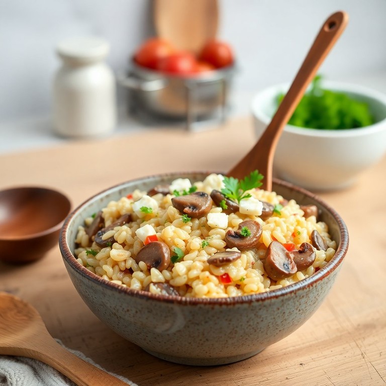 Risotto Crémeux aux Champignons et Poivrons avec Boursin - Mr. Cook