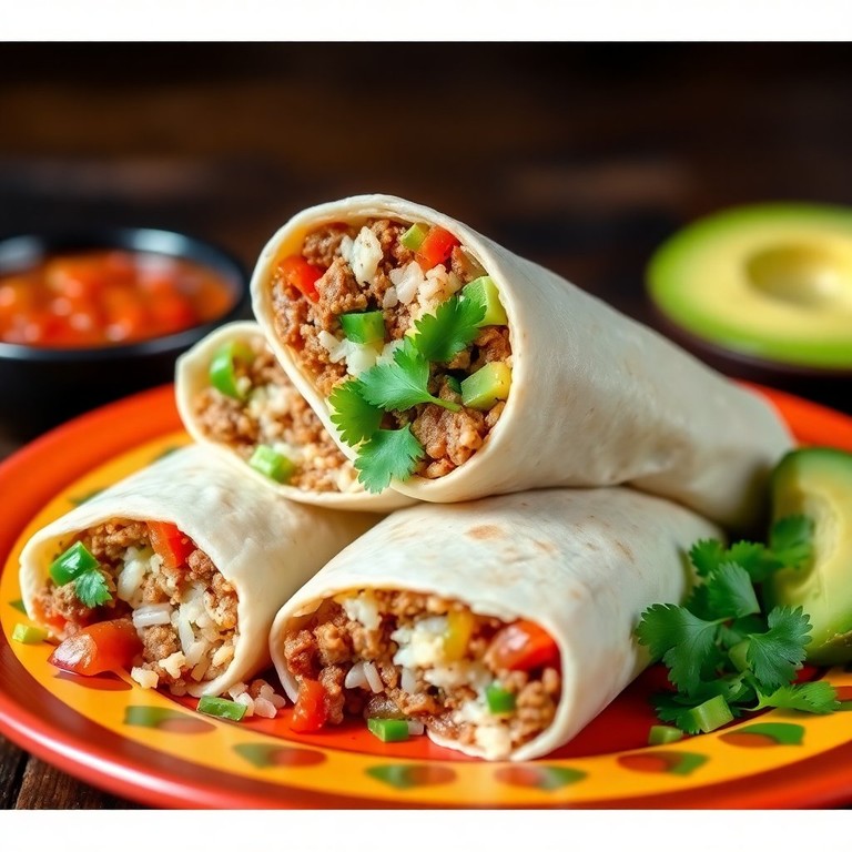 Burritos de Carne Molida y Arroz con Verduras Frescas - Mr. Cook