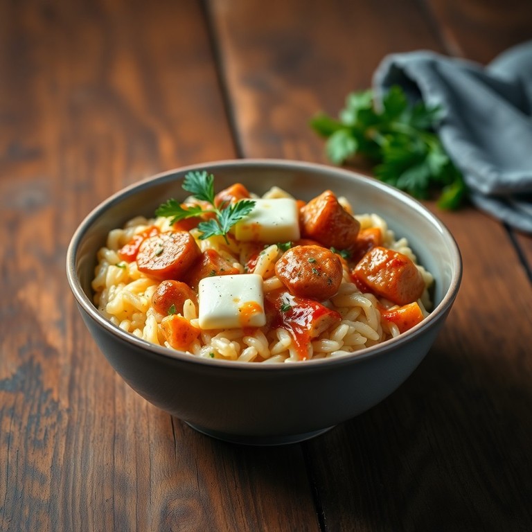 Arroz Cremoso con Salchichón y Queso Fundido - Mr. Cook