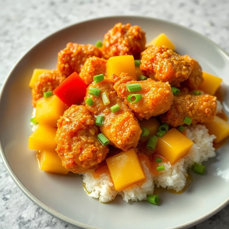 Frango Crocante Tropical com Molho de Abacaxi Agridoce - Mr. Cook