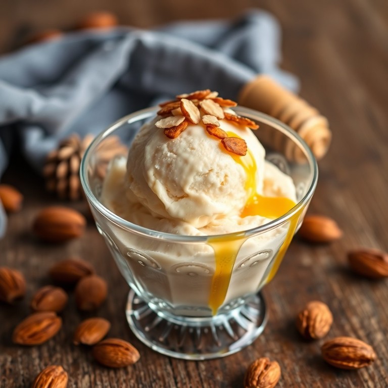 Helado de Leche de Almendras con Miel y Almendras Tostadas - Mr. Cook