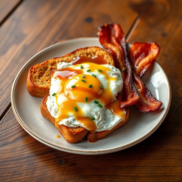 Sourdough French Toast with Fried Egg and Maple-Dijon Bacon - Mr. Cook