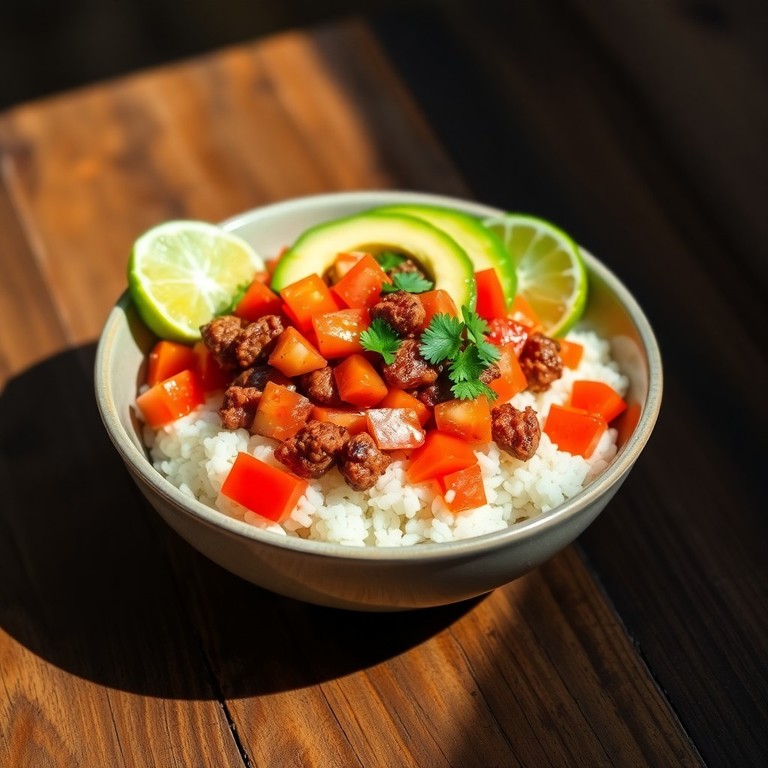 Chorizo and Tomato Rice Bowl with Avocado - Mr. Cook