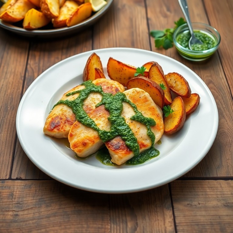 Solomillos de Pollo al Horno con Chimichurri y Patatas Rústicas - Mr. Cook