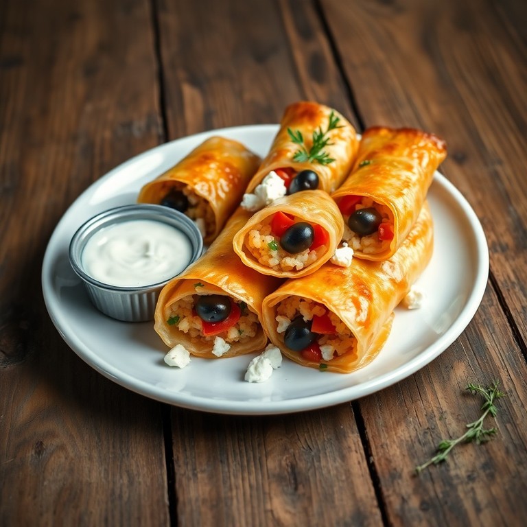 Mediterranean Rice & Olive Filo Rolls - Mr. Cook