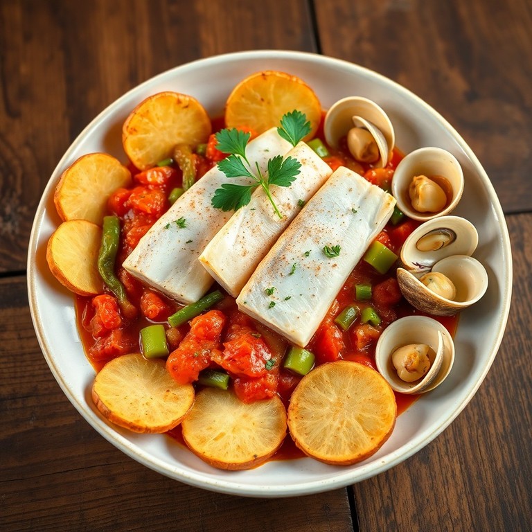 Merluza a la Gallega con Patatas y Almejas - Mr. Cook