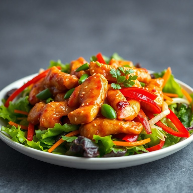 Sauté de Poulet Asiatique aux Légumes Croquants sur Lit de Salade - Mr ...