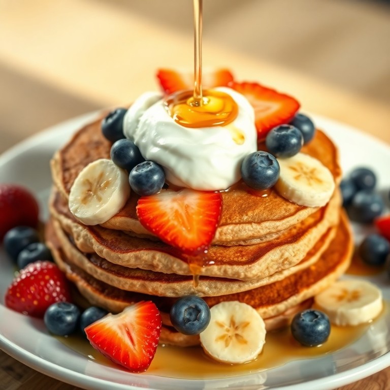 Hotcakes de Trigo Integral con Frutas y Yogur - Mr. Cook