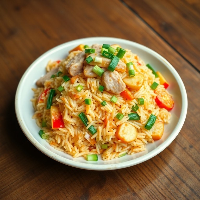 Garlic Fried Rice with Vegetables and Meat - Mr. Cook