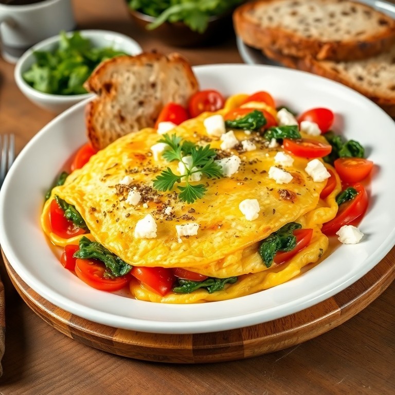 Omelette Mediterráneo con Vegetales y Queso - Mr. Cook