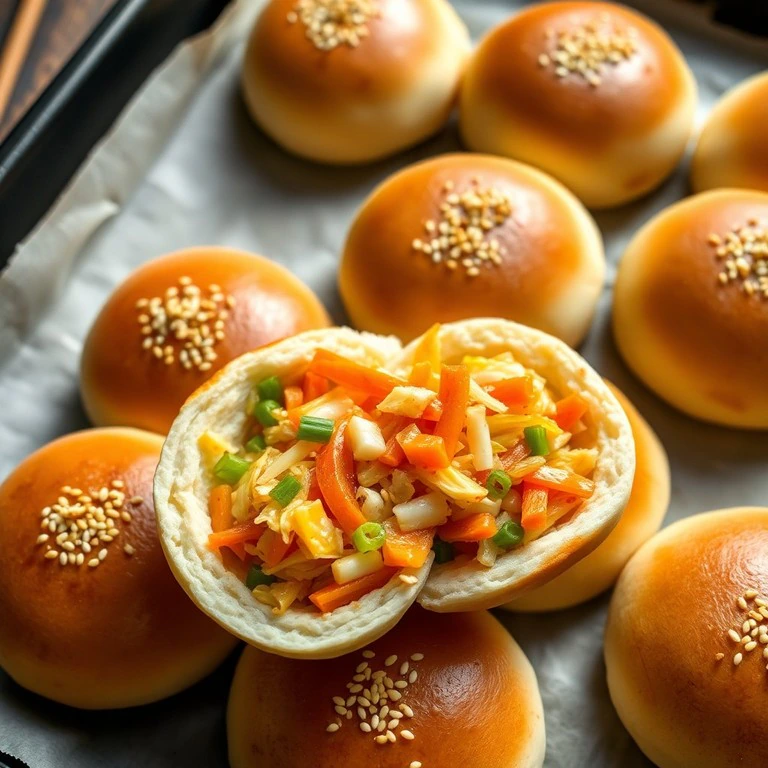 Egg and Veggie Stuffed Buns with Asian Flavors - Mr. Cook