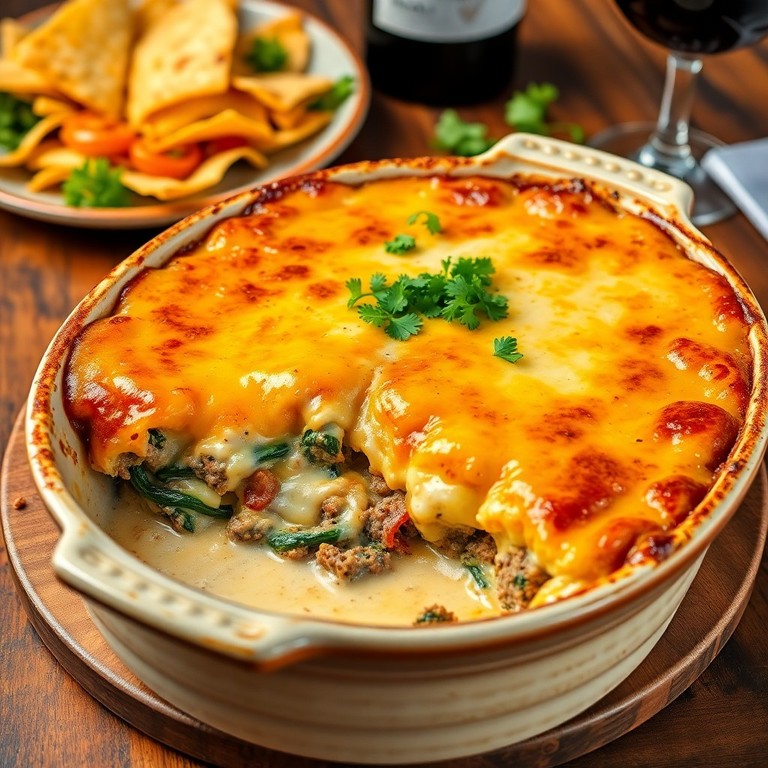 Creamy Mozzarella Beef and Collard Greens Bake - Mr. Cook