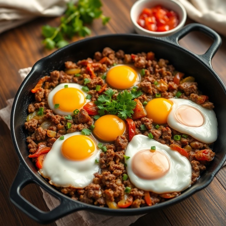 Egg & Ground Beef Breakfast Skillet - Mr. Cook
