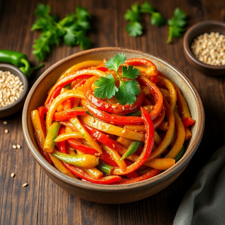 Capsicum Besan Stir-Fry with Sesame - Mr. Cook