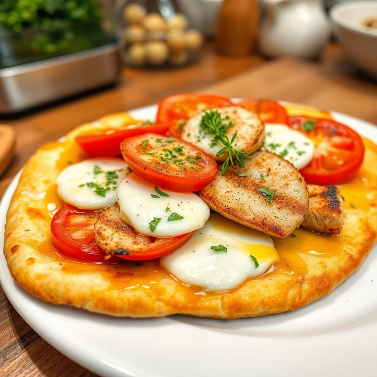 Mediterranean Chicken and Tomato Flatbread - Mr. Cook