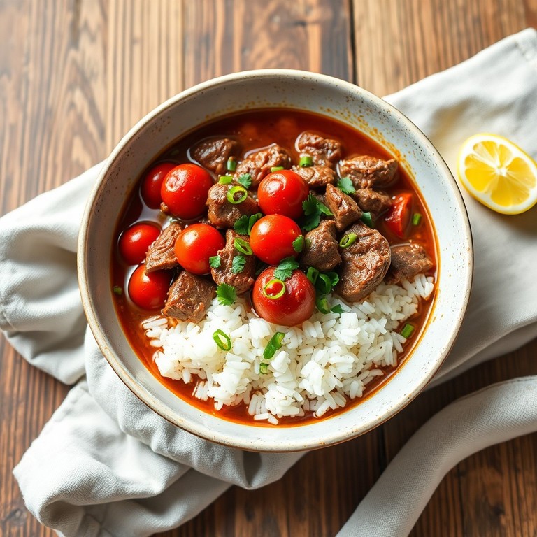 Spiced Beef and Tomato Cold Stew with Rice - Mr. Cook
