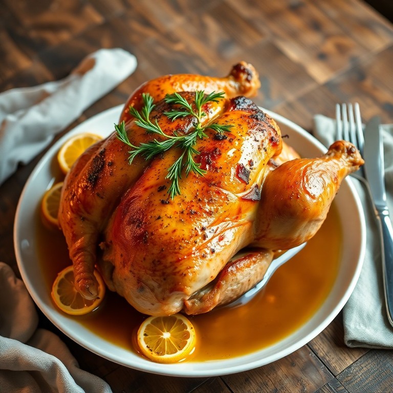 Herb-Infused Roasted Chicken with Aromatic Jus - Mr. Cook
